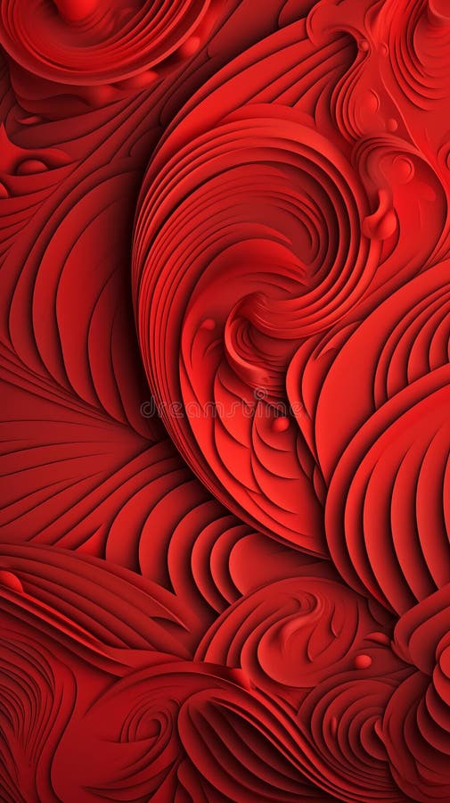 Red Shapes 3D Abstract Background Texture. Paper Cut Technique Stock ...