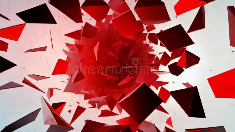Red Crystal Sphere Exploding on White Background Stock Footage - Video ...