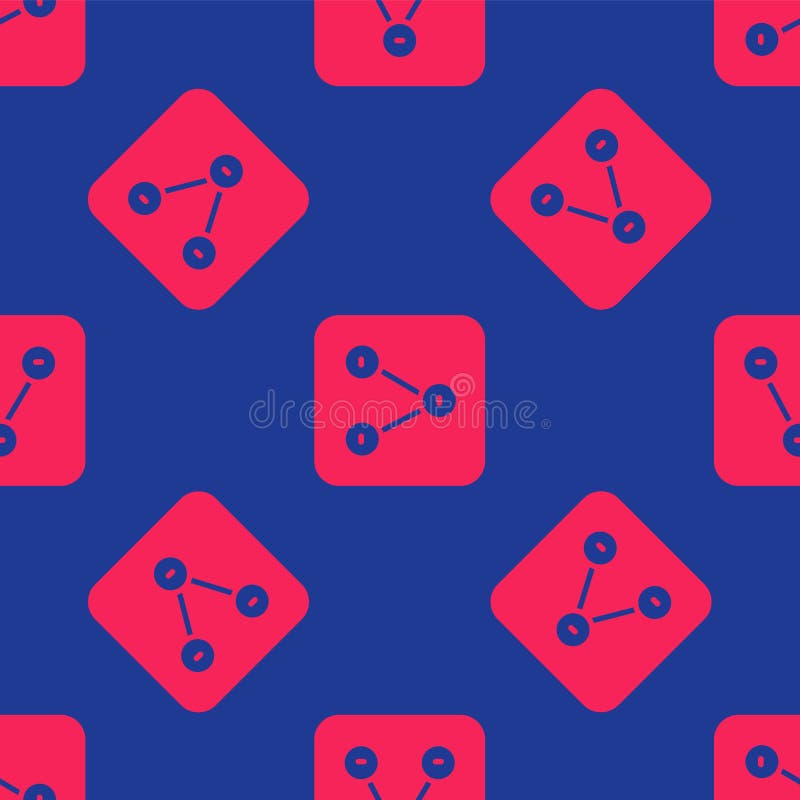 Red Share Icon Isolated Seamless Pattern on Blue Background. Share ...