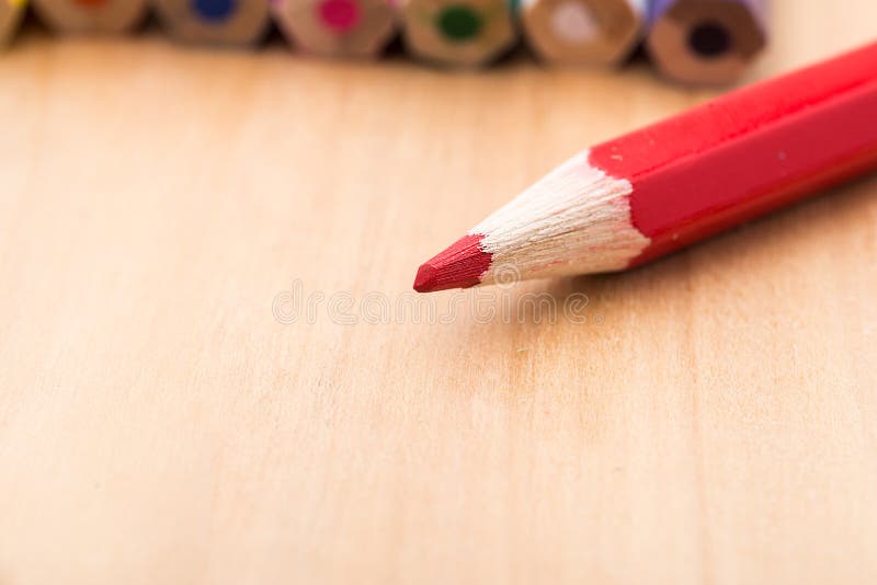 Red Sharp Pencil Stands Out from the Crowd of Colored, Non-sharp ...