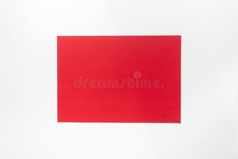 A Red Sheet of Paper on a White Background. Stock Image - Image of ...