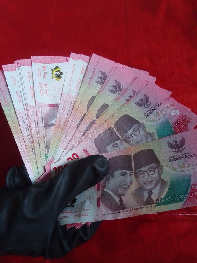 Red Sheet Rupiah Banknotes with a Nominal Value of One Hundred Thousand ...
