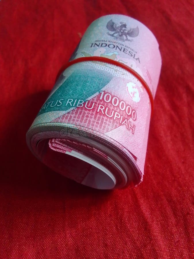 Red Sheet Rupiah Banknotes with a Nominal Value of One Hundred Thousand ...