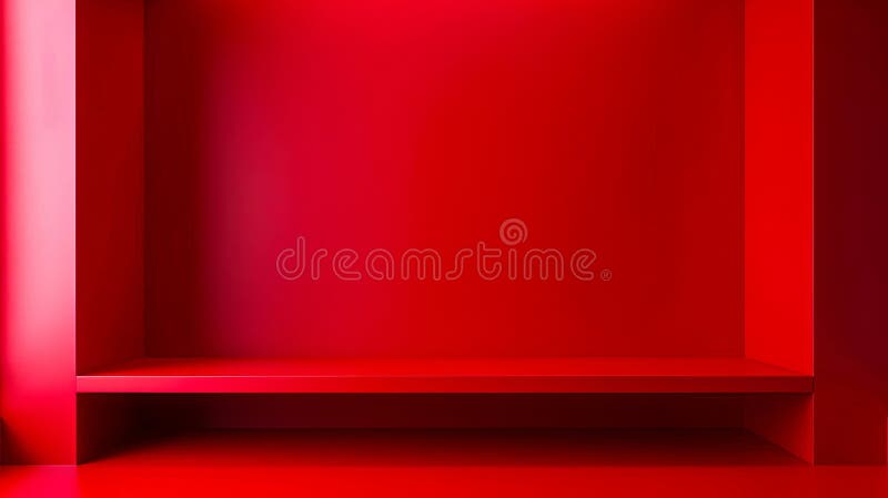 A Red Shelf in the Middle of a Room Stock Illustration - Illustration ...