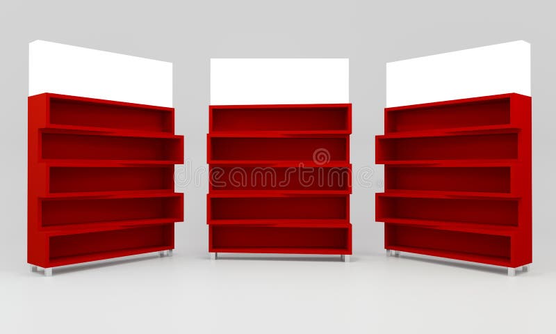 Red shelves stock illustration. Illustration of product - 43497926
