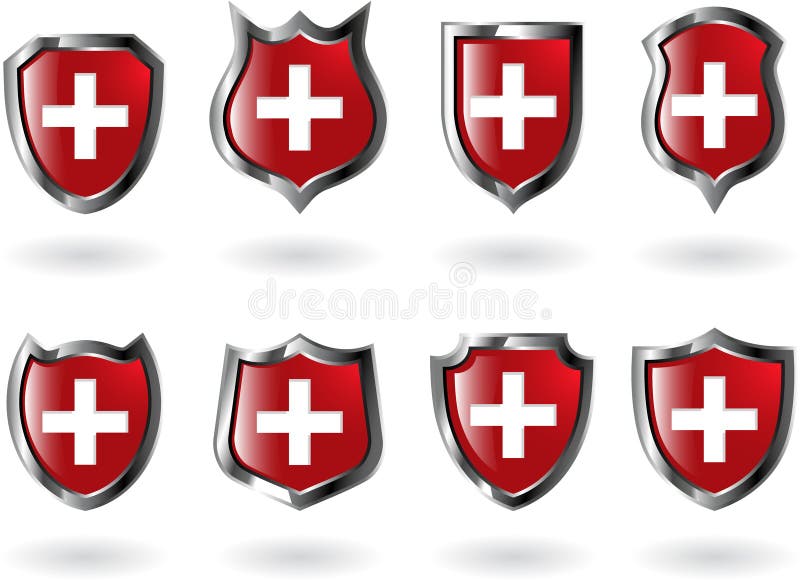 Red shield stock vector. Illustration of label, clip, medieval - 9782553