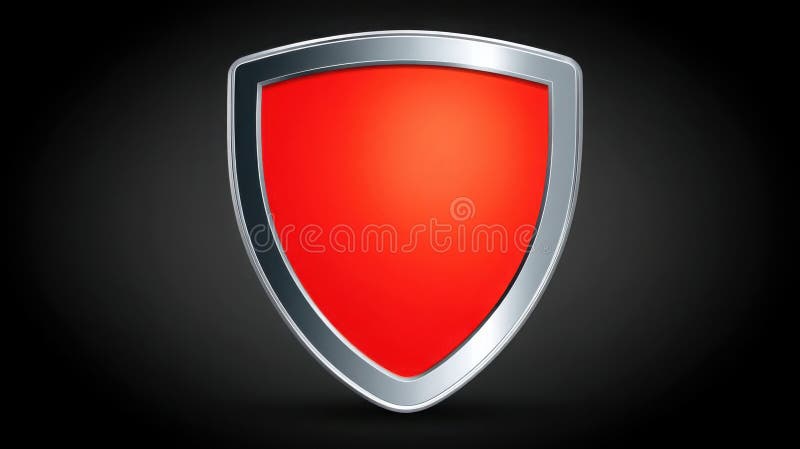 A Red Shield on a Black Background Representing Power, Security, and ...