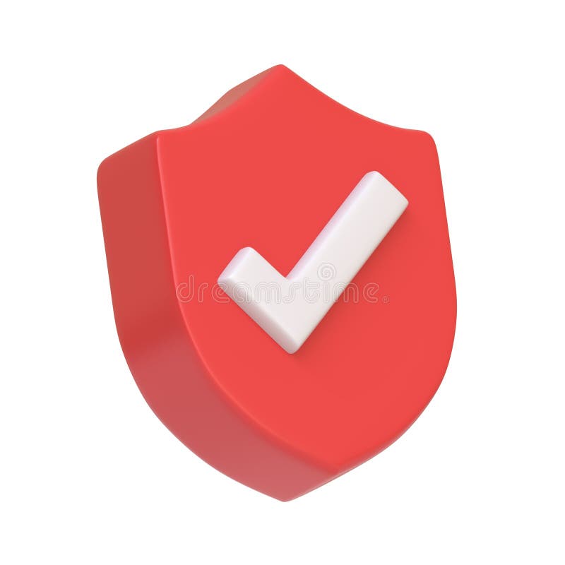 Red Shield with a Bold Check Mark, Symbolizing Safety, Security, and ...