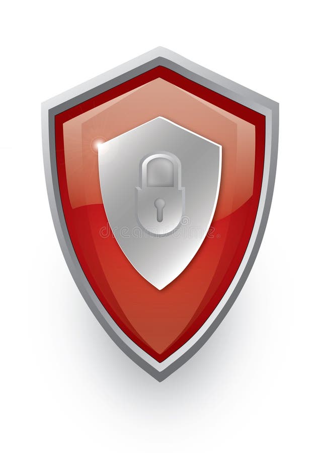 Red shield icon stock vector. Illustration of graphic - 14778829