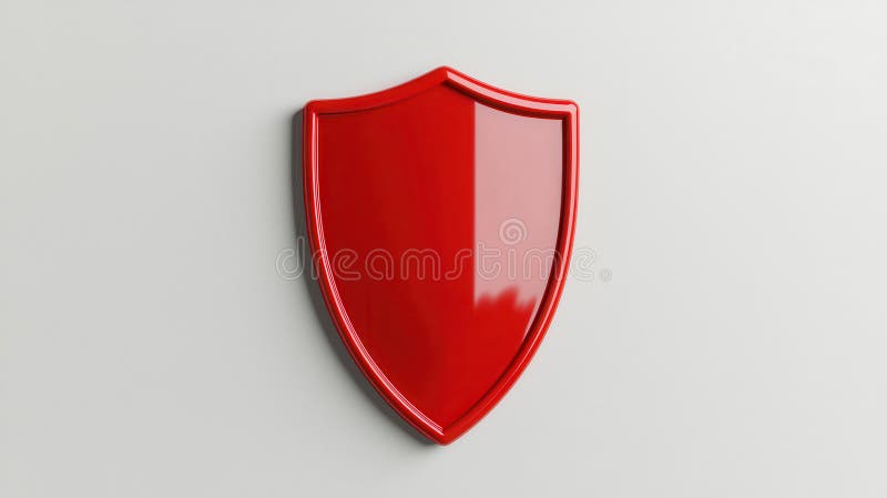 Red Shield Icon Security Protection Safety Badge 3D Render Stock ...