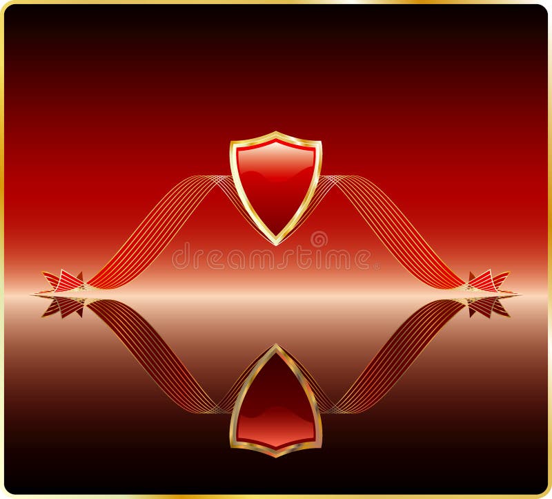 Red shield and wings logo stock vector. Illustration of emblem - 32353750