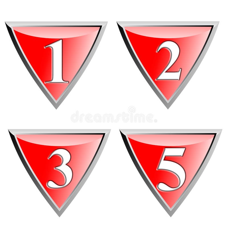 Red shield with numbers stock illustration. Illustration of number ...