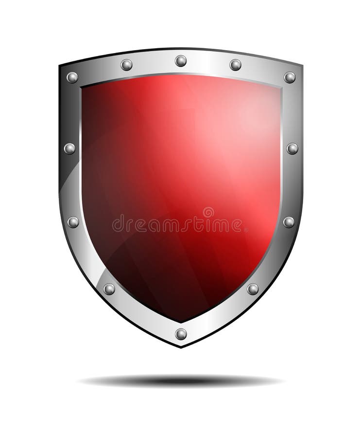 Red Shield for Security and Defence Stock Vector - Illustration of ...