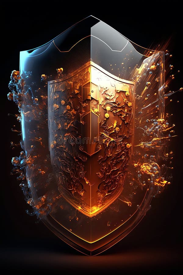 Red Shield for Protection. Cybersecurity Online on Internet and Data ...