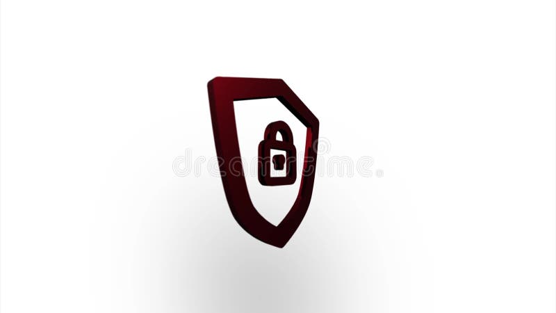 Red Lock Icon Flipping, Rotation. Elegant 3d Realistic Light Render ...