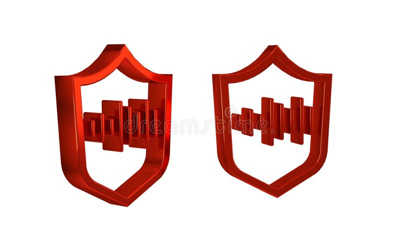 Red Shield Voice Recognition Icon Isolated on Transparent Background ...