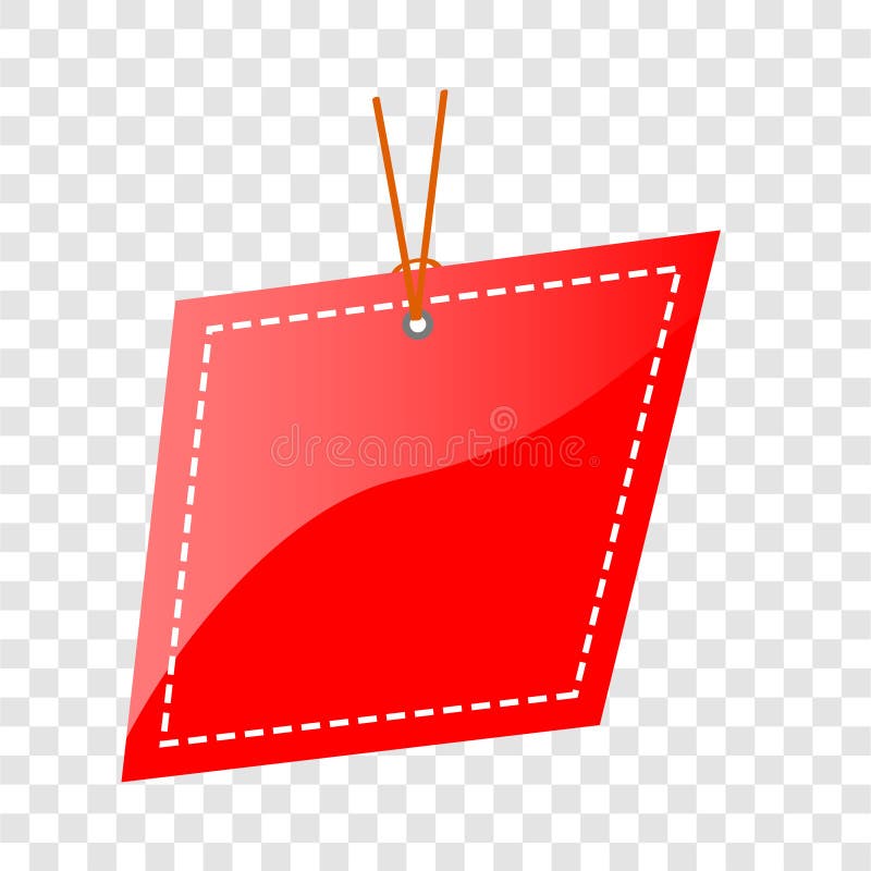 Vector Red Shining Blank Abstract, Rounded Corner Tag at Transparent ...