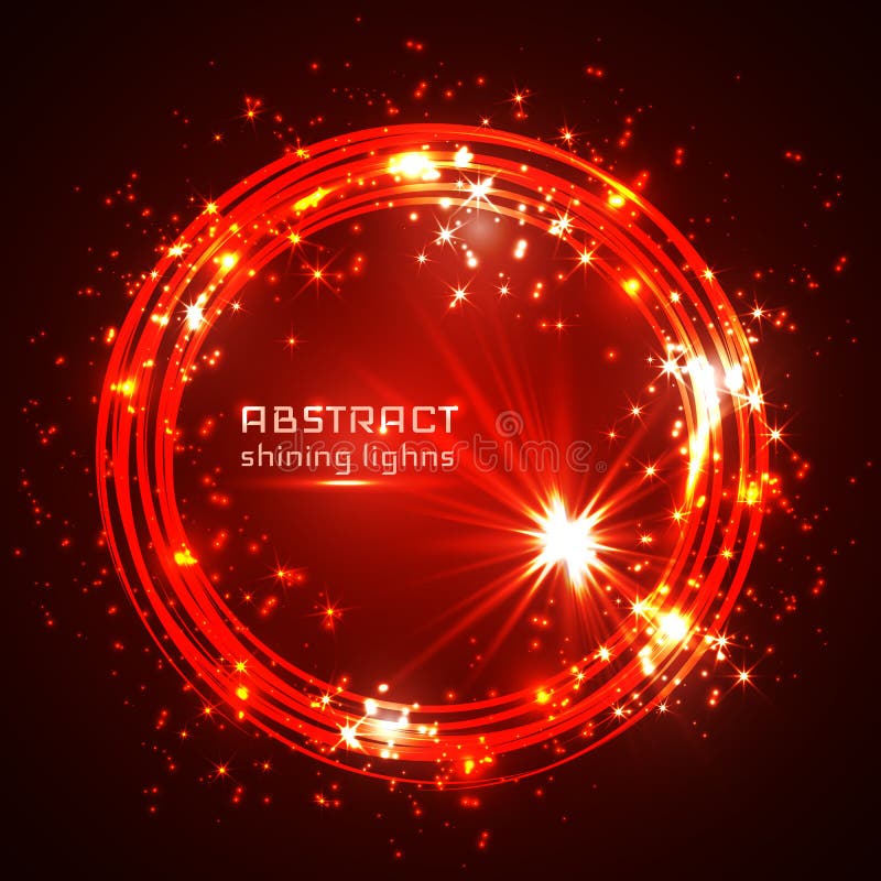 Red Shining Glitter Vector Star Dust and Line Frame Stock Vector ...