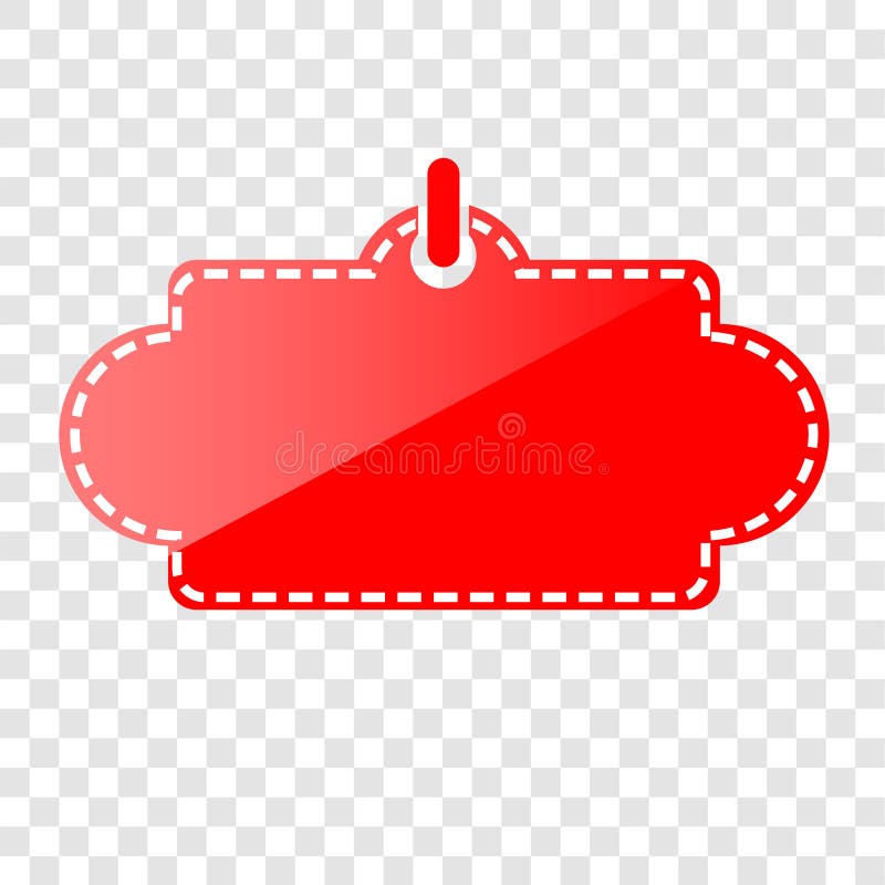 Vector Red Shining Oval and Rectangle Blank Tag, Icon Style, at ...