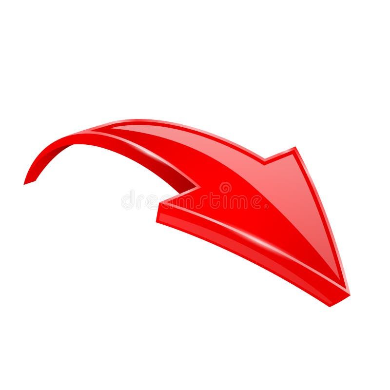 Red shiny arrow stock vector. Illustration of pointer - 140265528