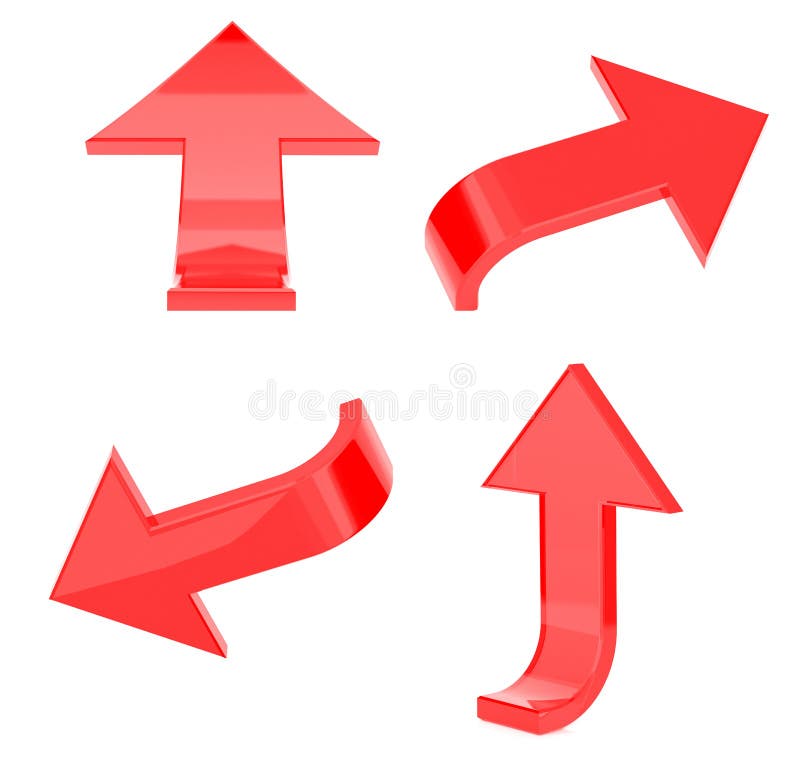 Red Shiny Arrows. 3d Rendering Illustration Stock Illustration ...