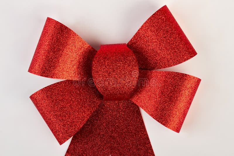 Red shiny bow isolated. stock image. Image of ornament - 94179605