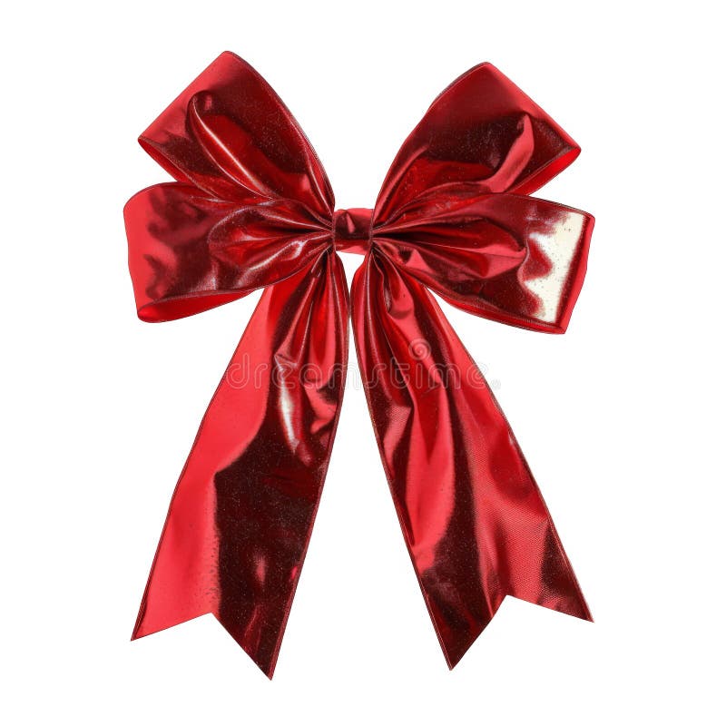 Red Shiny Bow Isolated on White Background Stock Illustration ...