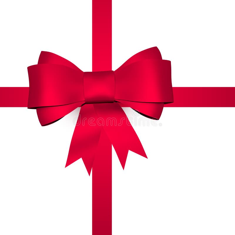 Red shiny bow with ribbon stock illustration. Illustration of ...