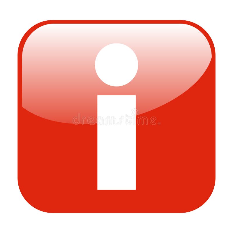 Red Shiny Button: Information Symbol for Support and Contact Stock ...