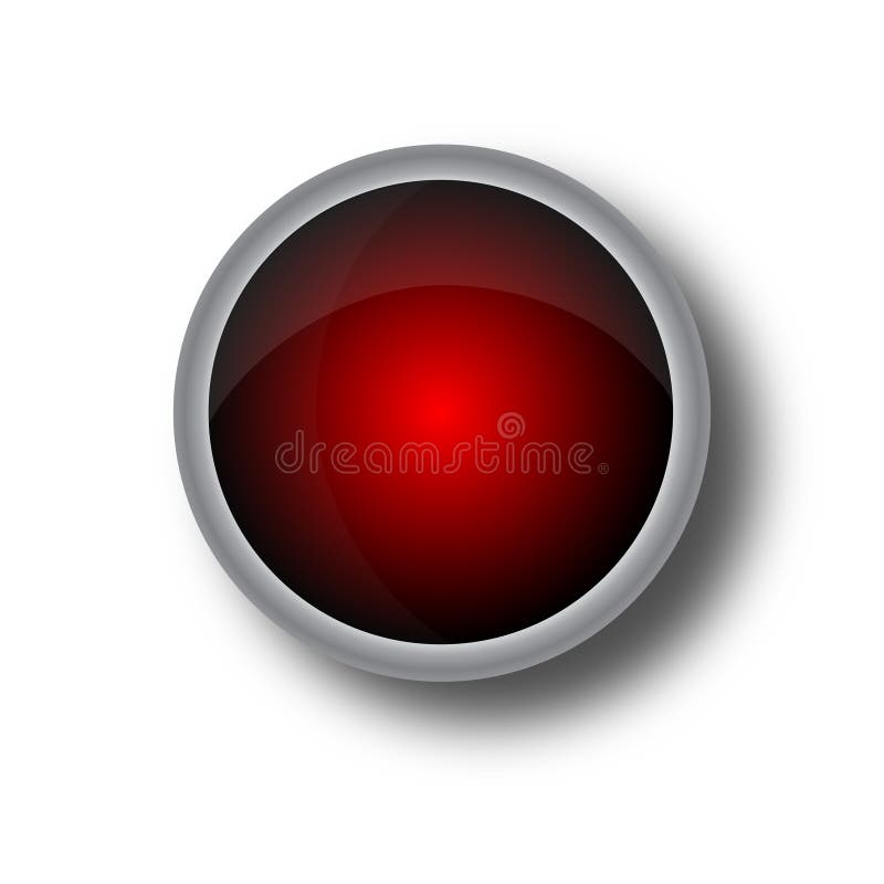 Red Shiny Button with Metallic Elements Stock Illustration ...