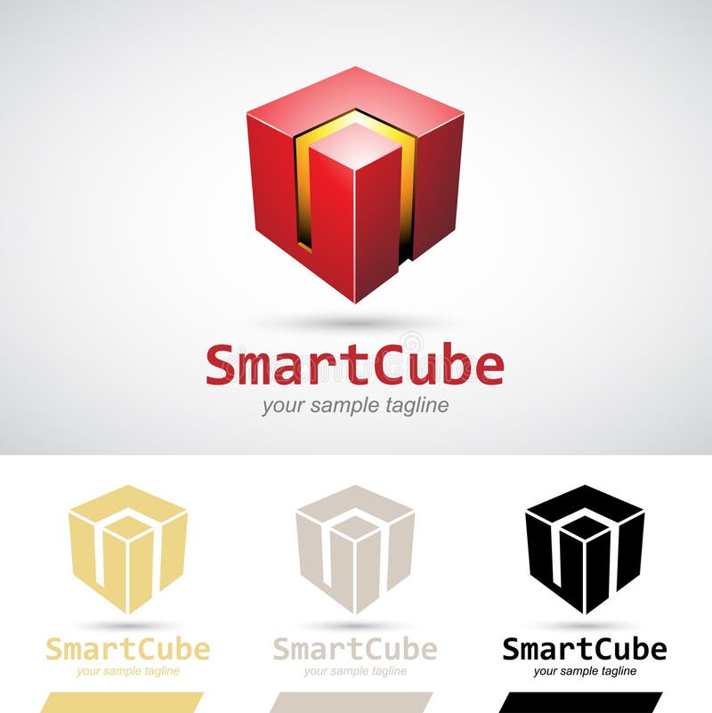 Red Shiny 3d Cube Logo Icon Stock Vector - Illustration of angle ...