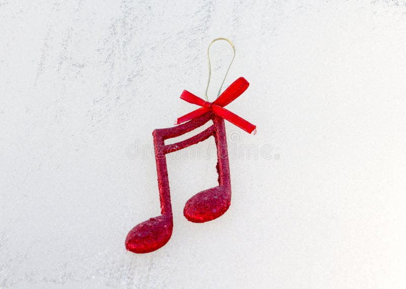 Red Shiny Decorative Christmas Music Notes Stock Photo - Image of ...