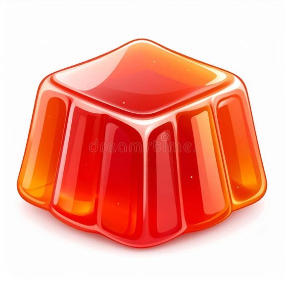 Red Shiny Jelly Cube Dessert Stock Illustration - Illustration of shiny ...