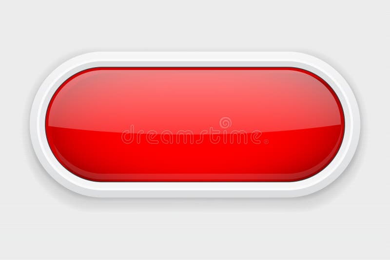 Red Shiny Oval Button. on White Matted Background Stock Vector ...