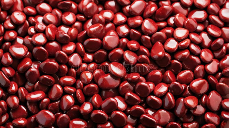 Red Shiny Pebbles Flat Surface Texture Backgr Ai Generated Stock ...