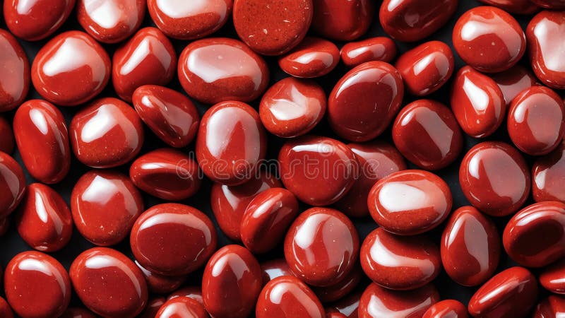 Red Shiny Pebbles Flat Surface Texture Backgr Ai Generated Stock ...