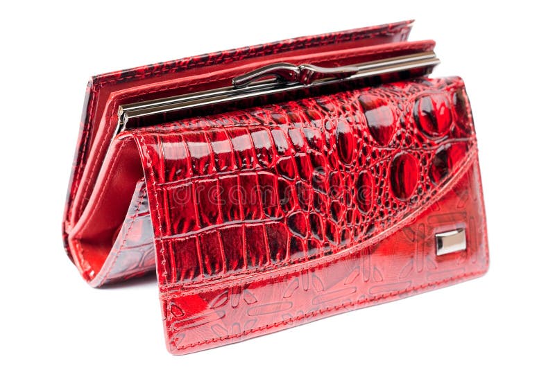 Red shiny purse. stock photo. Image of change, brown - 15877166