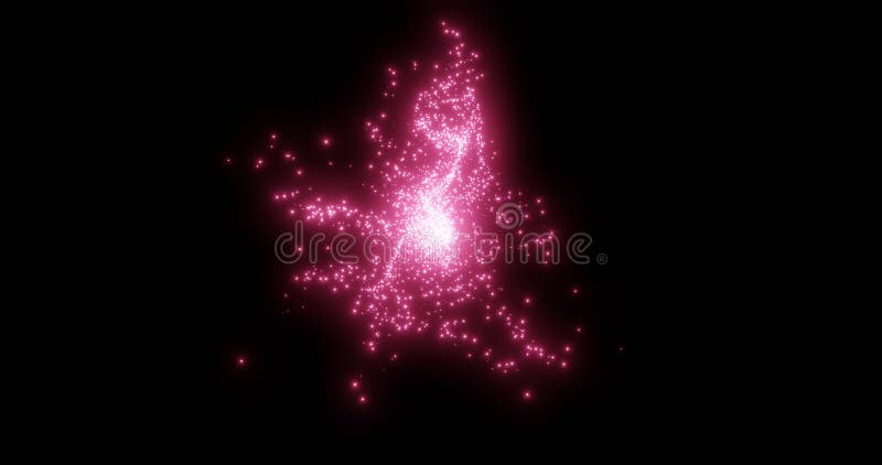 Red Shiny Sparkling Particles Move in Dark Space. it is Bright Festive ...