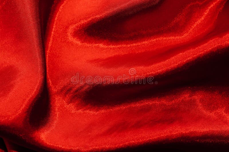 Red Shiny Texture of Silk Satin Satin with Folds. Stock Image - Image ...