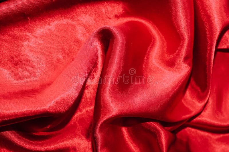 Red Shiny Texture of Silk Satin Satin with Folds. Stock Image - Image ...