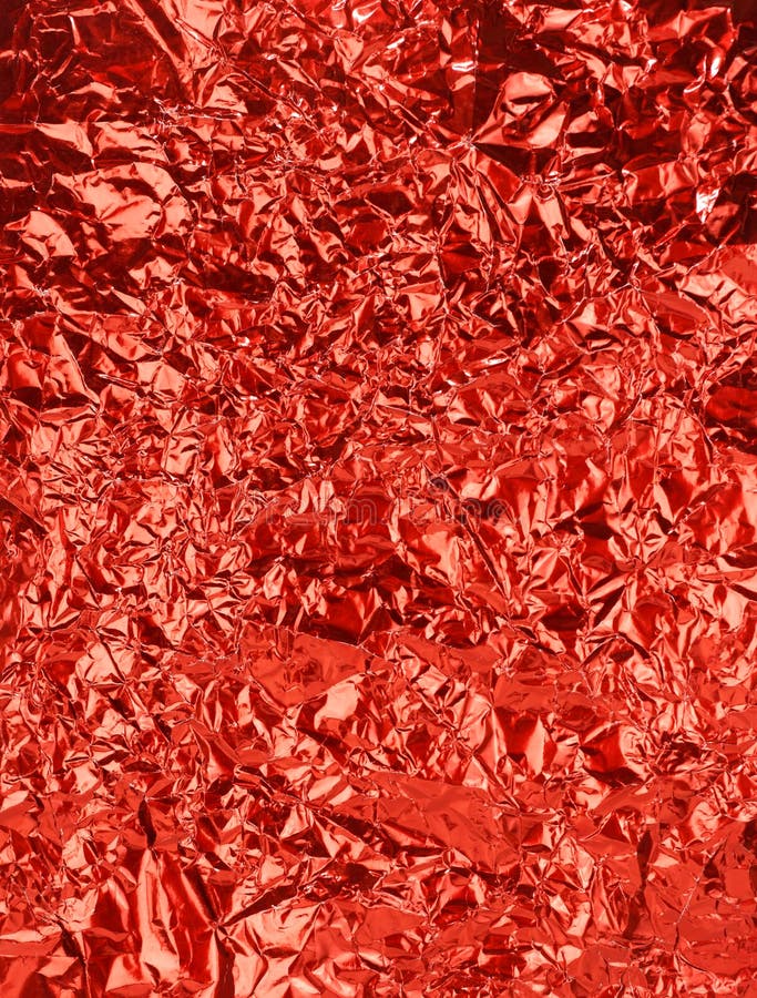 Red Shiny Wrinkle Foil Paper As Background Four Your Design Stock Photo ...