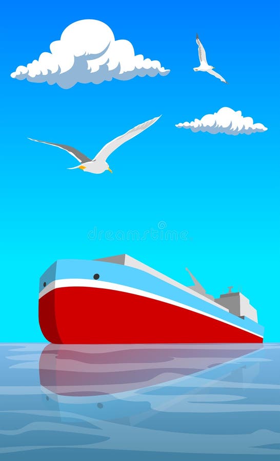 Red Ship stock vector. Illustration of vector, travelling - 2554672