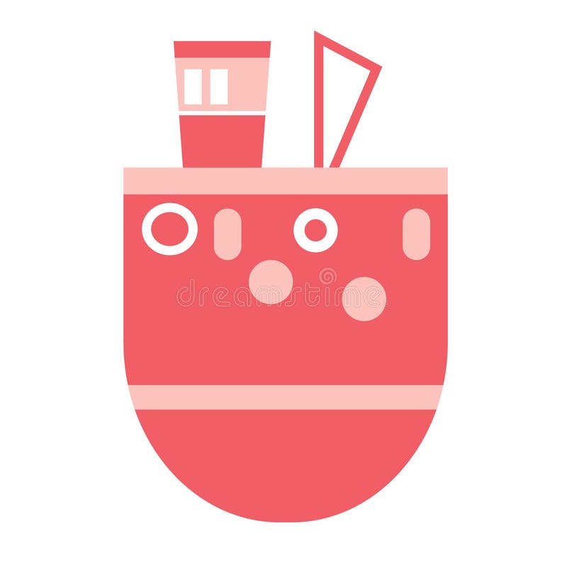 Red ship flat illustration stock vector. Illustration of icon - 144602124