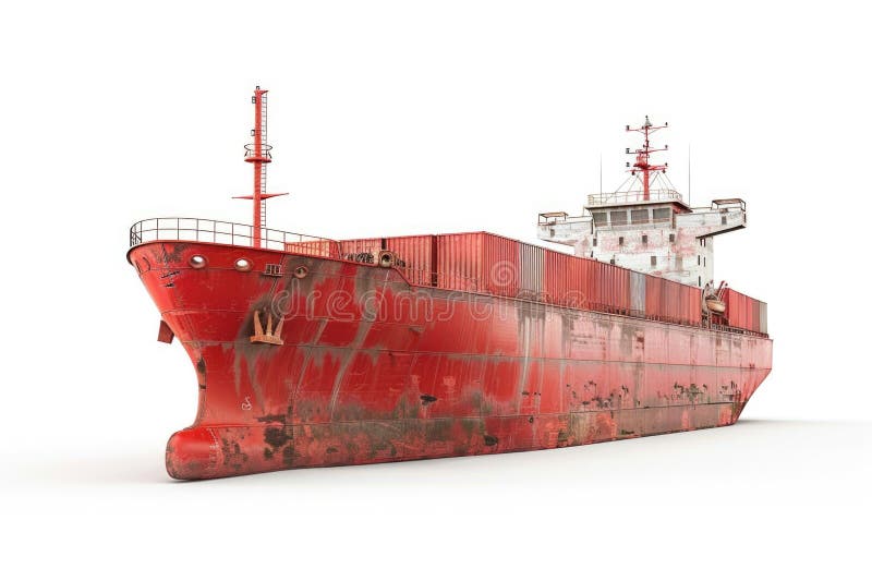 Red Ship White Surface stock illustration. Illustration of watercraft ...