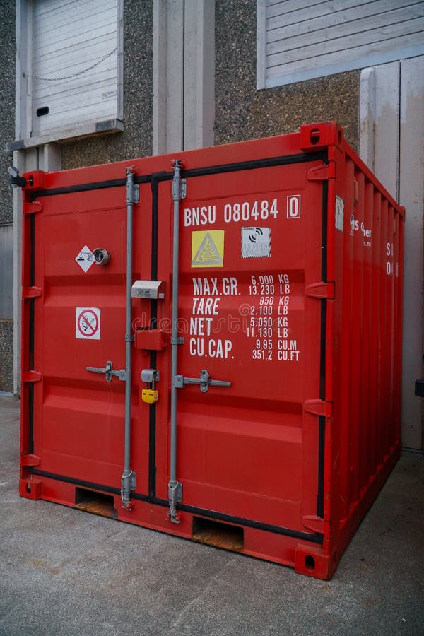 Red Shipping Container editorial image. Image of steel - 279629715