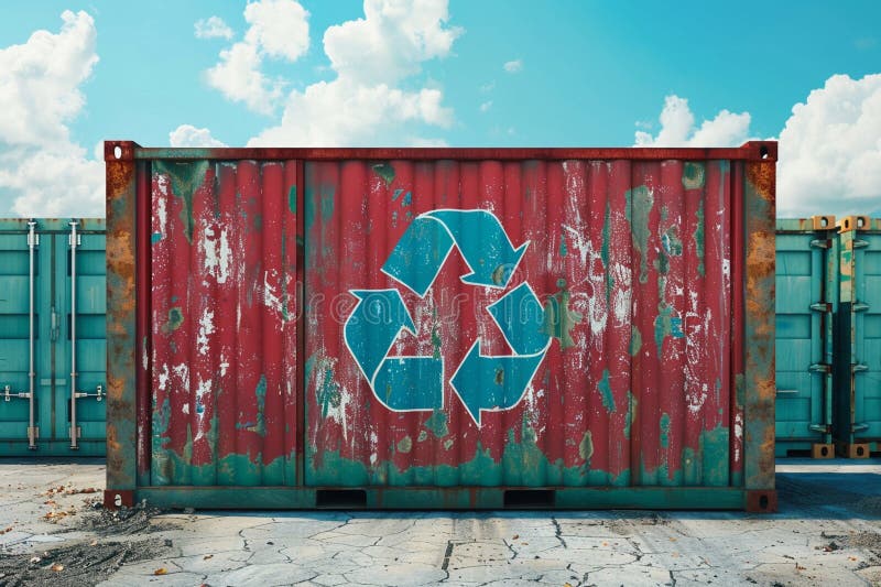 Recycled Shipping Container Stock Illustration - Illustration of ...
