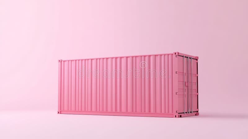 A Red Shipping Container is Set Upright Against a White Background ...