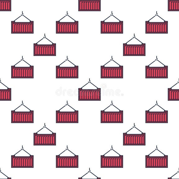 Red Shipping Container Vector Concept Seamless Pattern Stock Vector ...