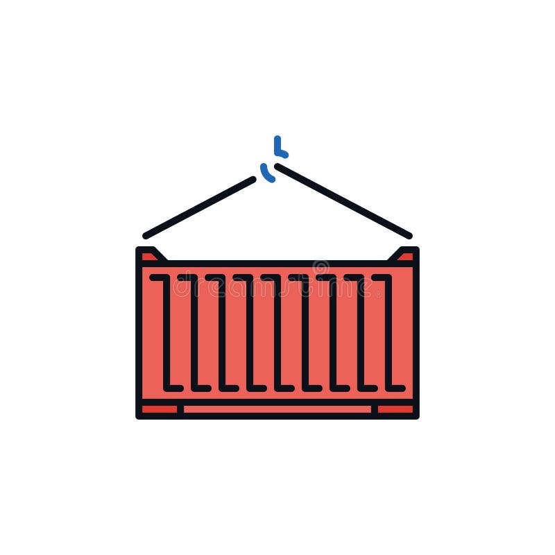 Red Shipping Container Vector Intermodal Cargo Concept Creative Icon ...