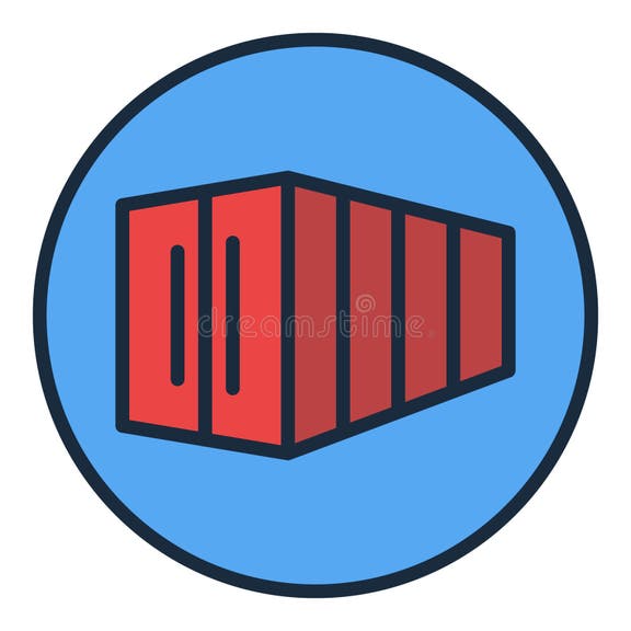 Red Shipping Container Vector Round Colored Icon Stock Vector ...